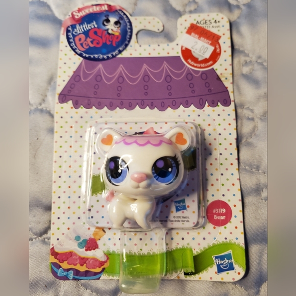 Toys | Littlest Pet Shop Lps 3119 Teddy Polar Bear White Pink Hearts ...